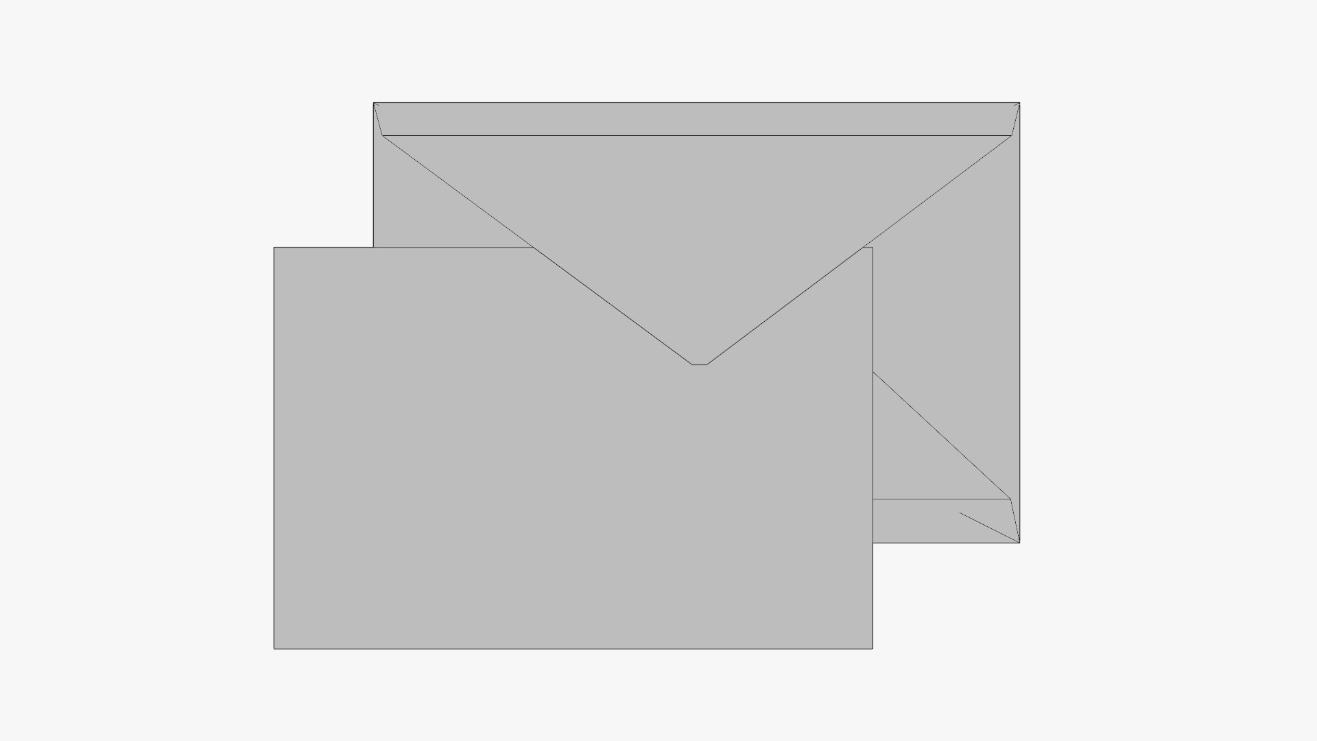 Basic Envelope Greeting Card - Geometry Only No Textures No Materials ...
