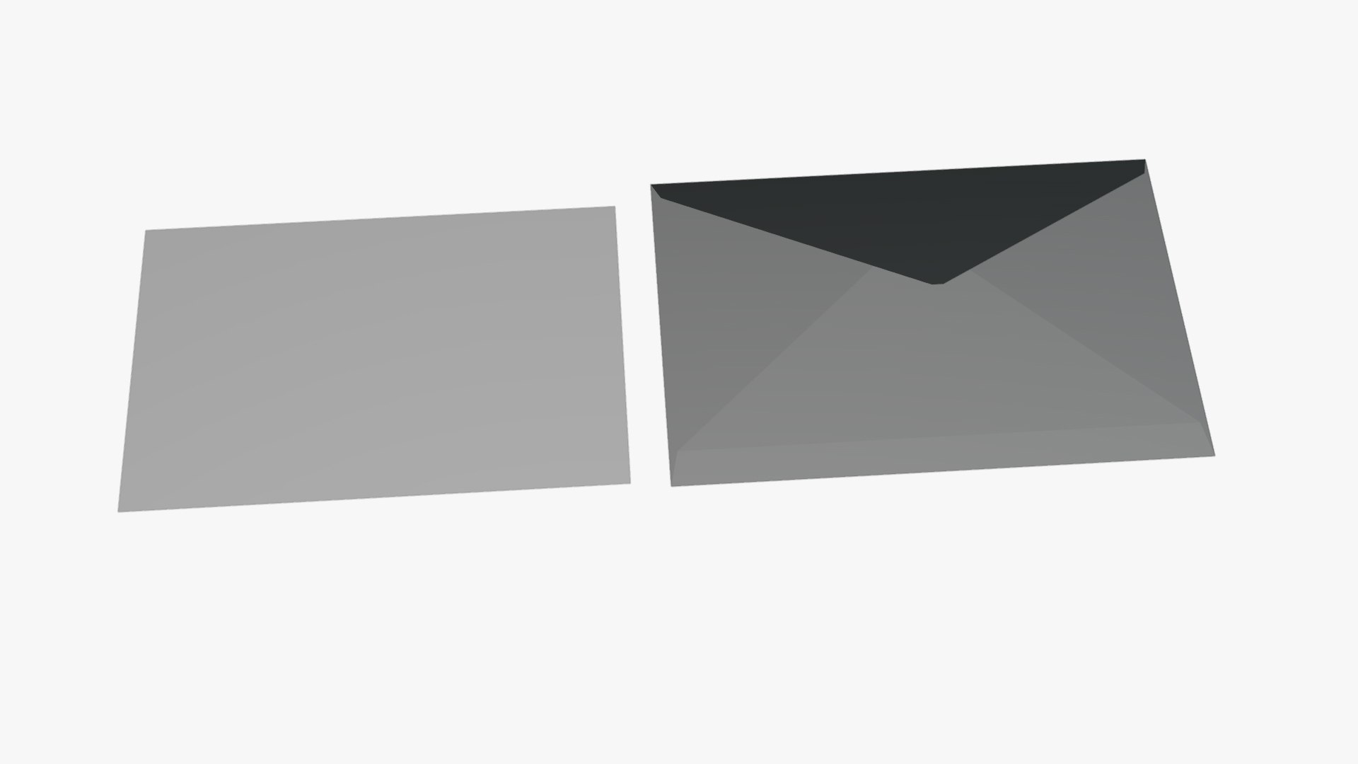 Basic Envelope Greeting Card - Geometry Only No Textures No Materials ...