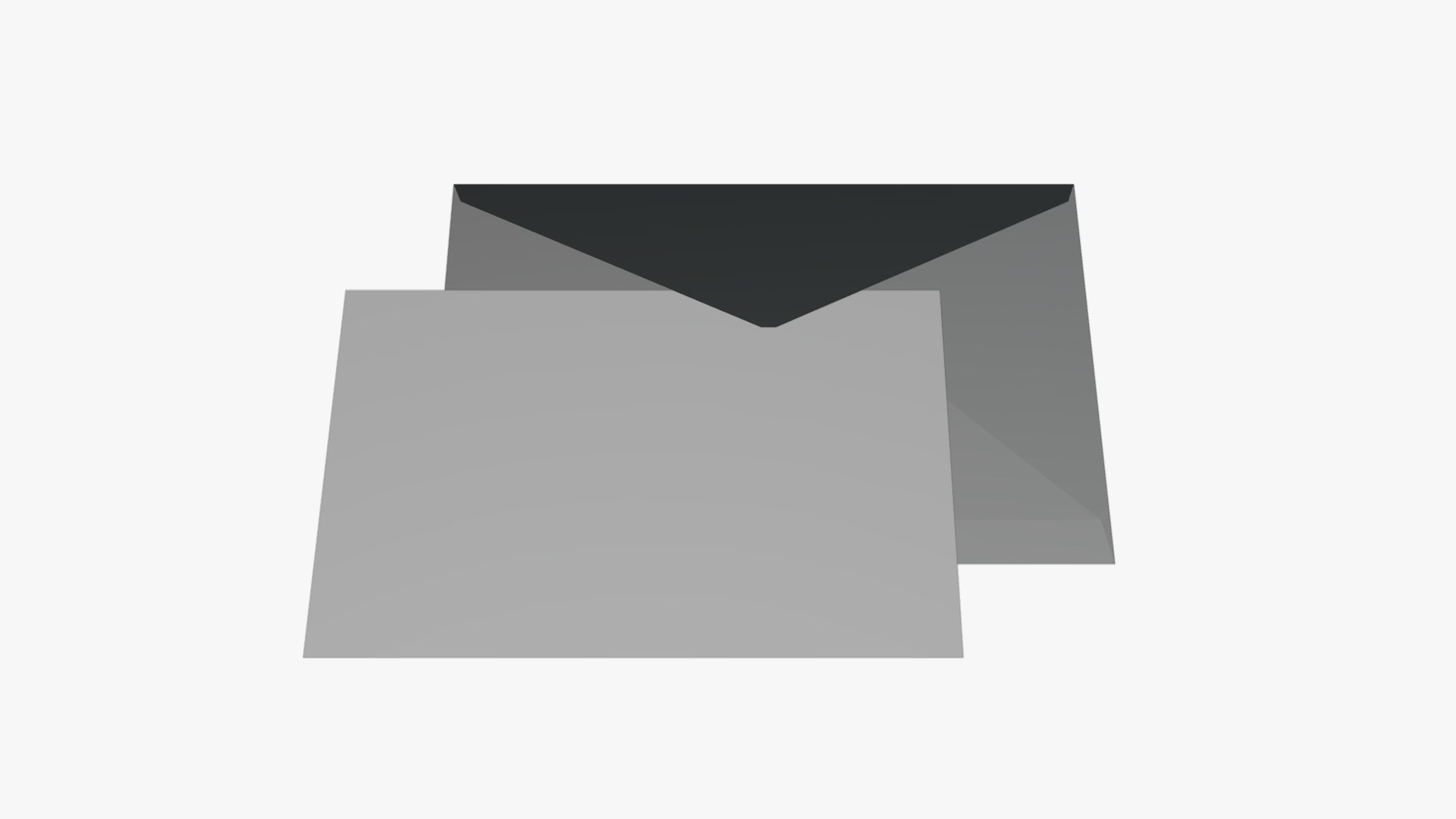 Basic Envelope Greeting Card - Geometry Only No Textures No Materials ...