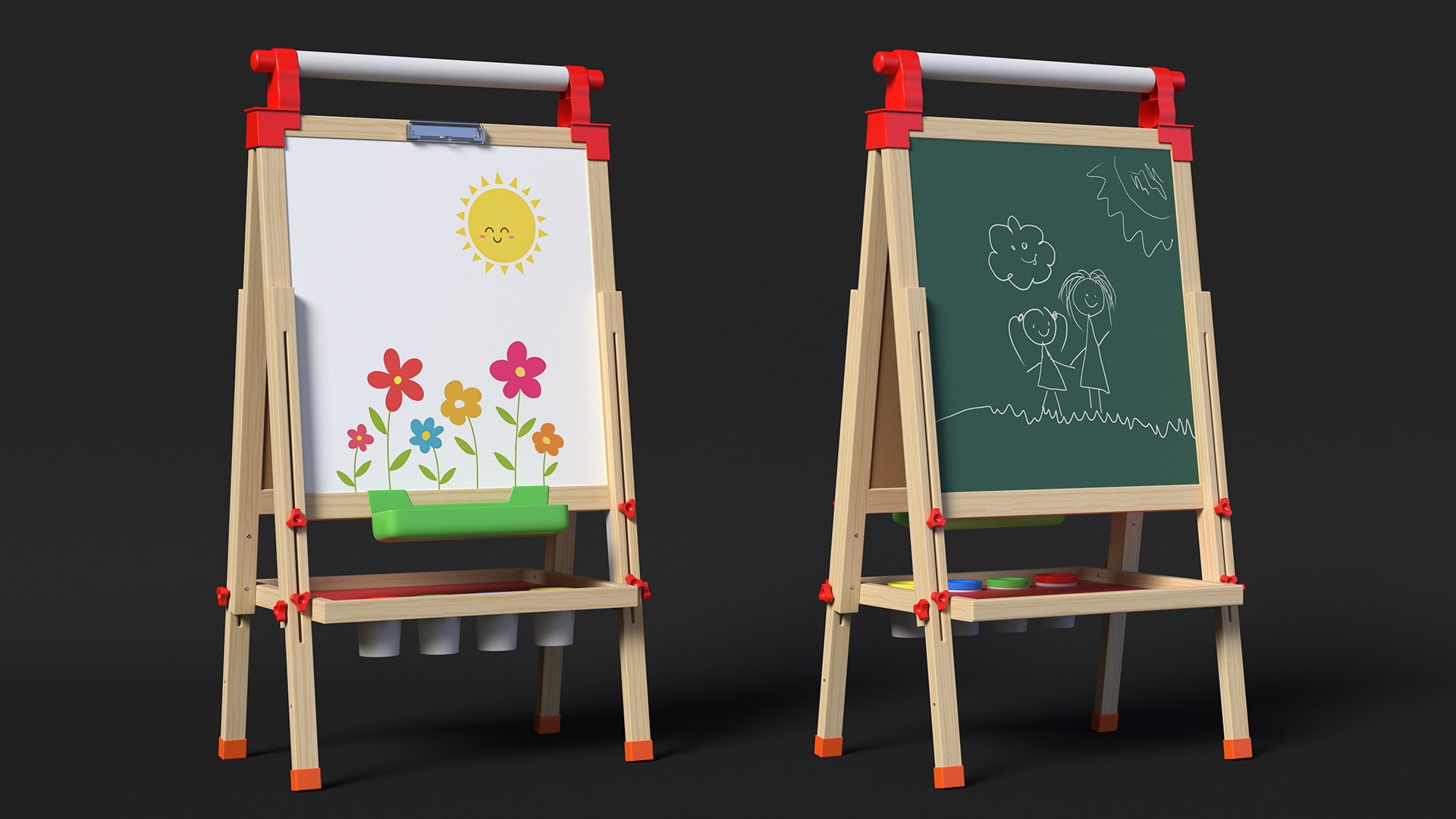 Childrens Whiteboard 38 Inches With Picture 3D - TurboSquid 2154624