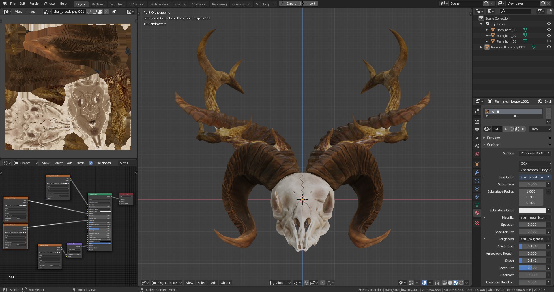 Ram Skull 3D - TurboSquid 1565658