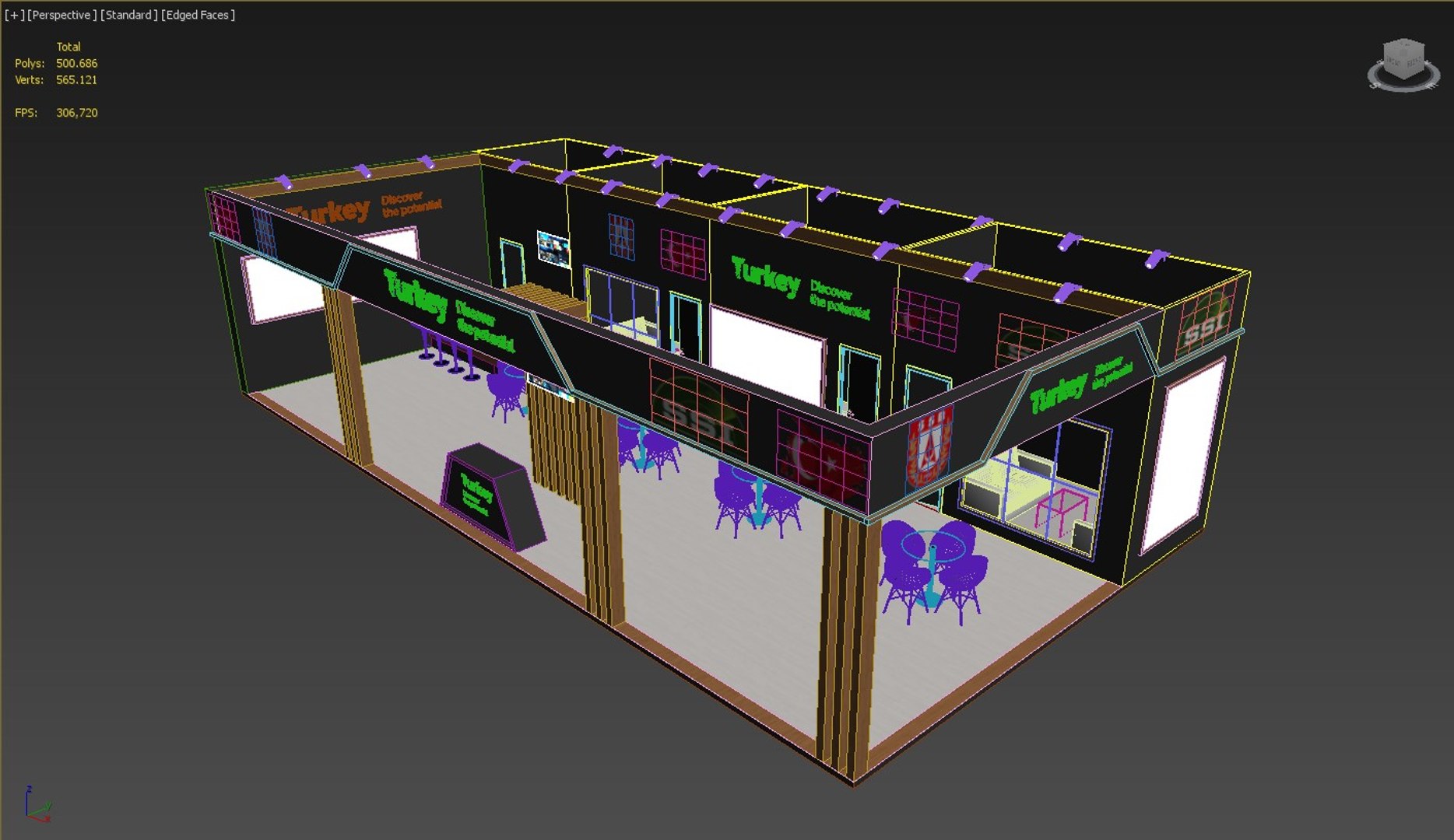 3D stall 750x1450cm height 366 - TurboSquid 1577627