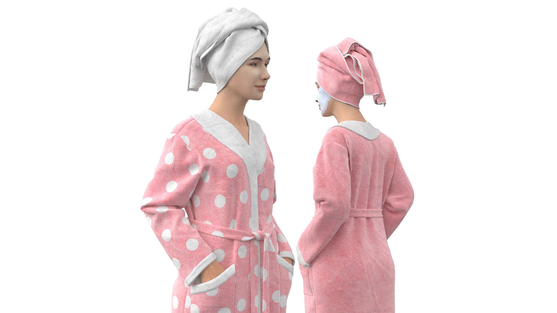 3D Model Woman Bathrobe - TurboSquid 1692854