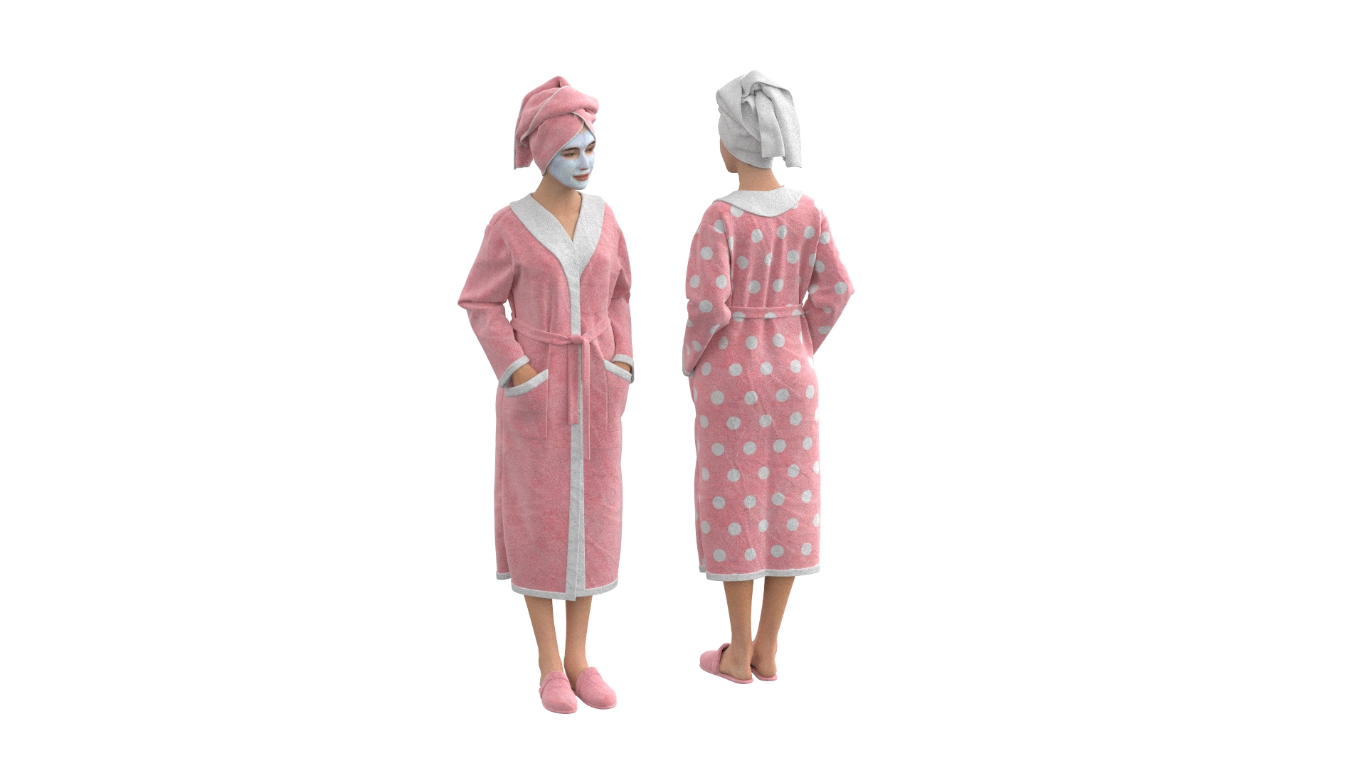 3D Model Woman Bathrobe - TurboSquid 1692854