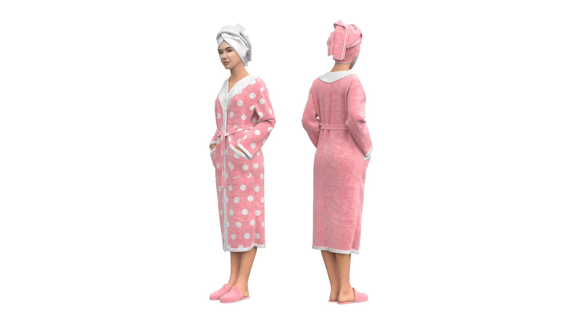 3D Model Woman Bathrobe - TurboSquid 1692854