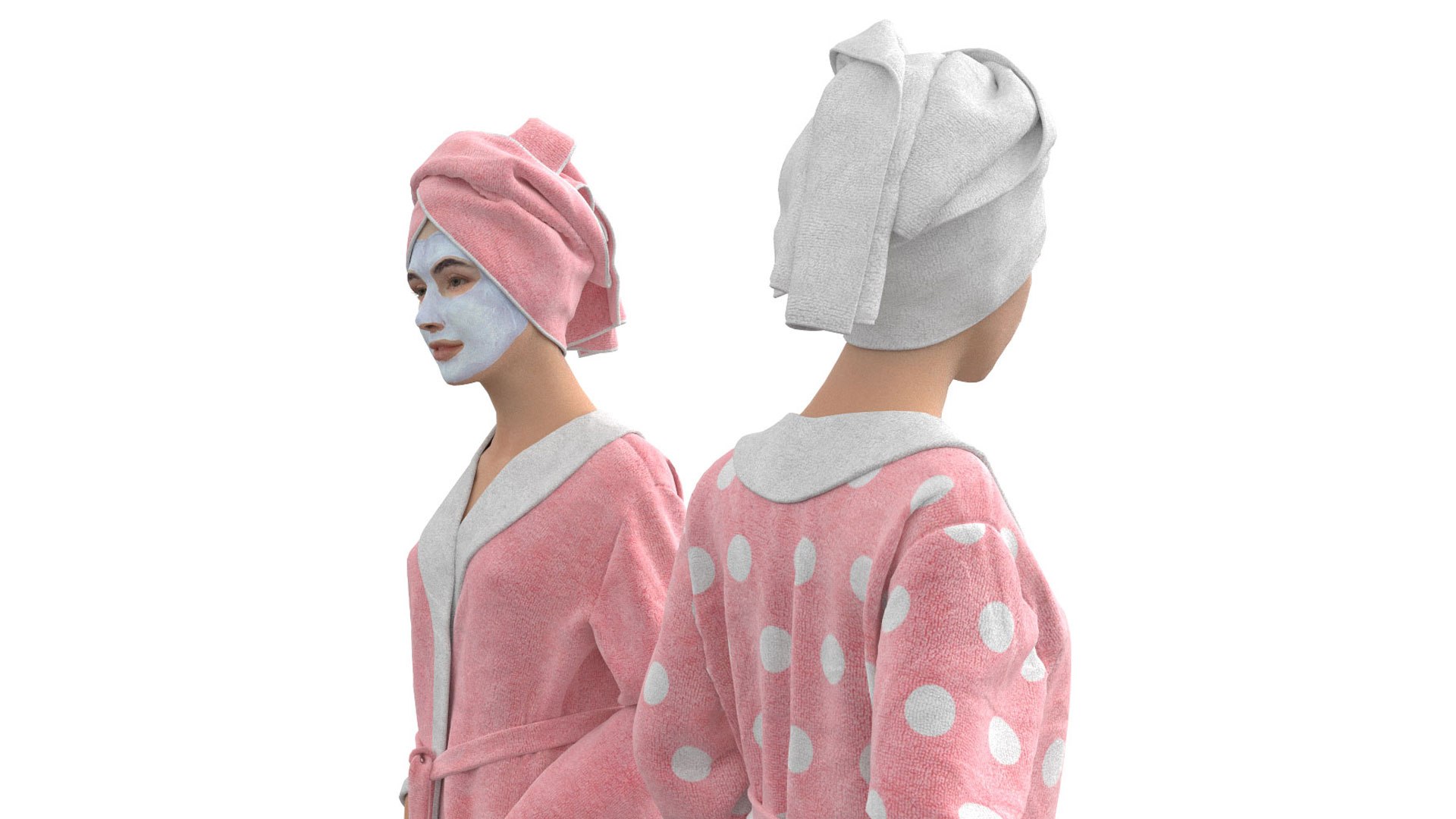 3D Model Woman Bathrobe - TurboSquid 1692854