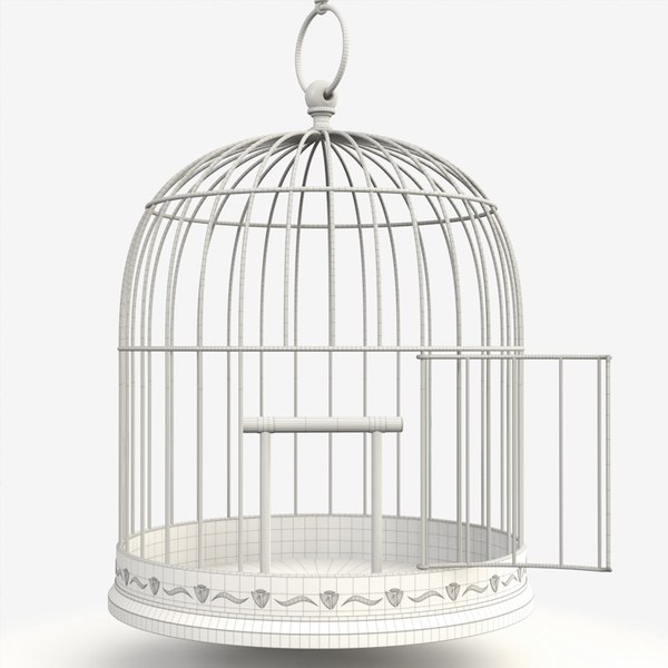 antique birdcage cage 3d model