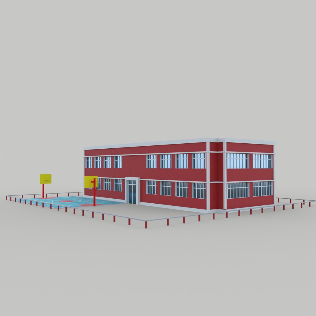 3D School Building Model - TurboSquid 1234777