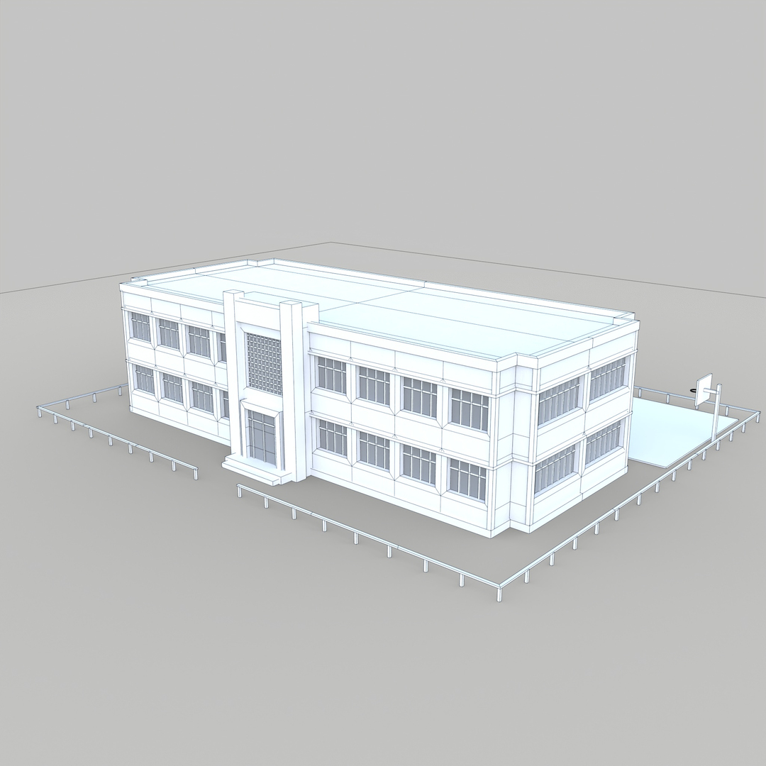 3D School Building Model - TurboSquid 1234777
