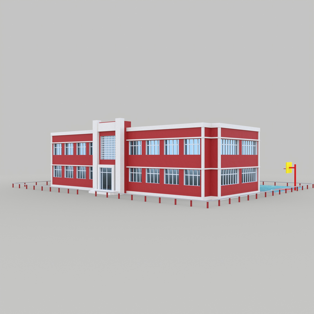 3D School Building Model - TurboSquid 1234777