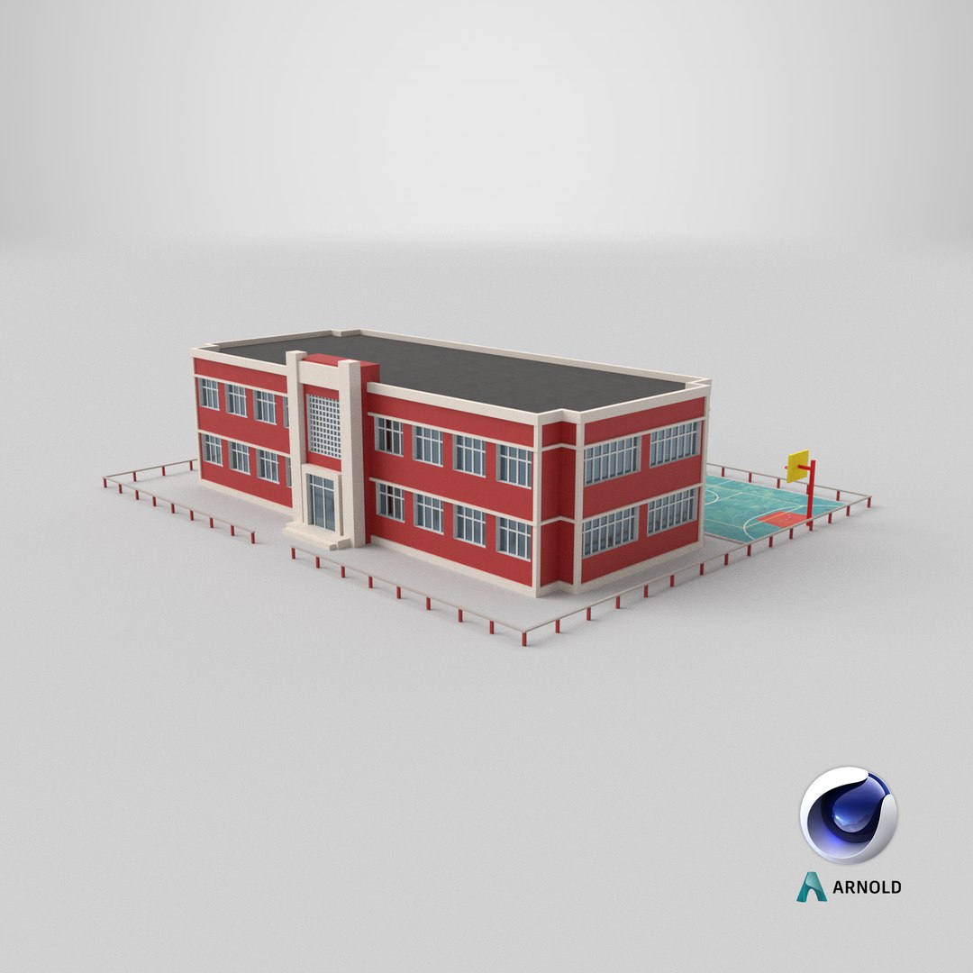 3D School Building Model - TurboSquid 1234777