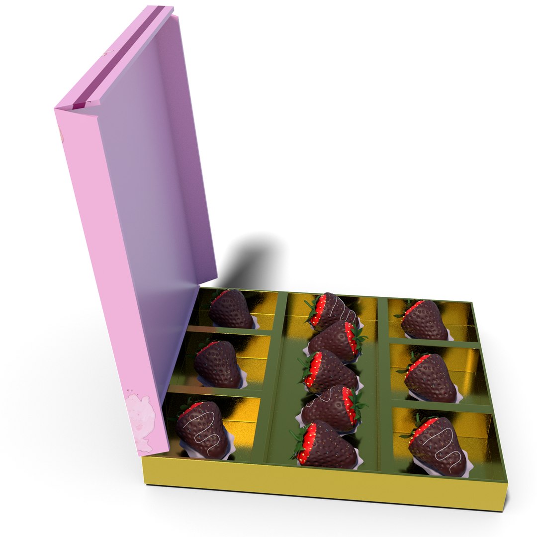 Royal Chocolate Box Strawberry 3D model - TurboSquid 2098201