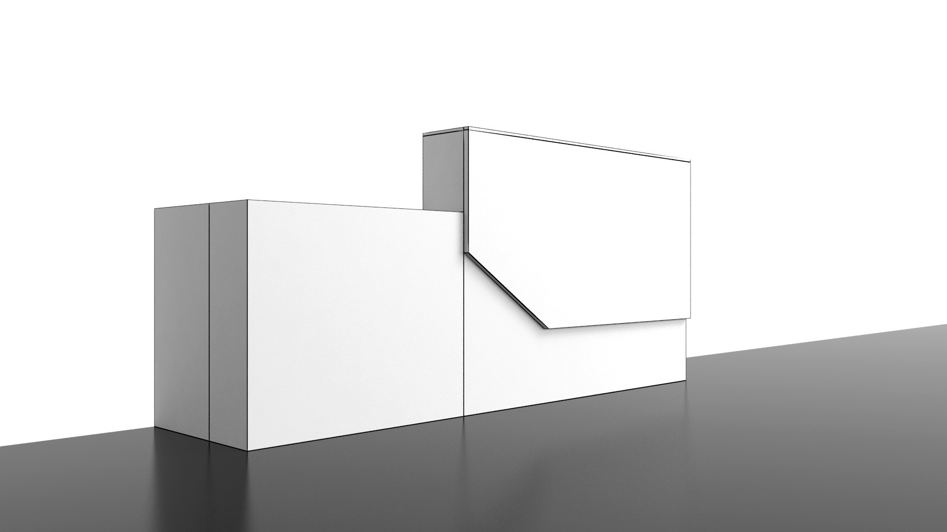 Set Of Modern Reception Desks 3D Model - TurboSquid 2077571