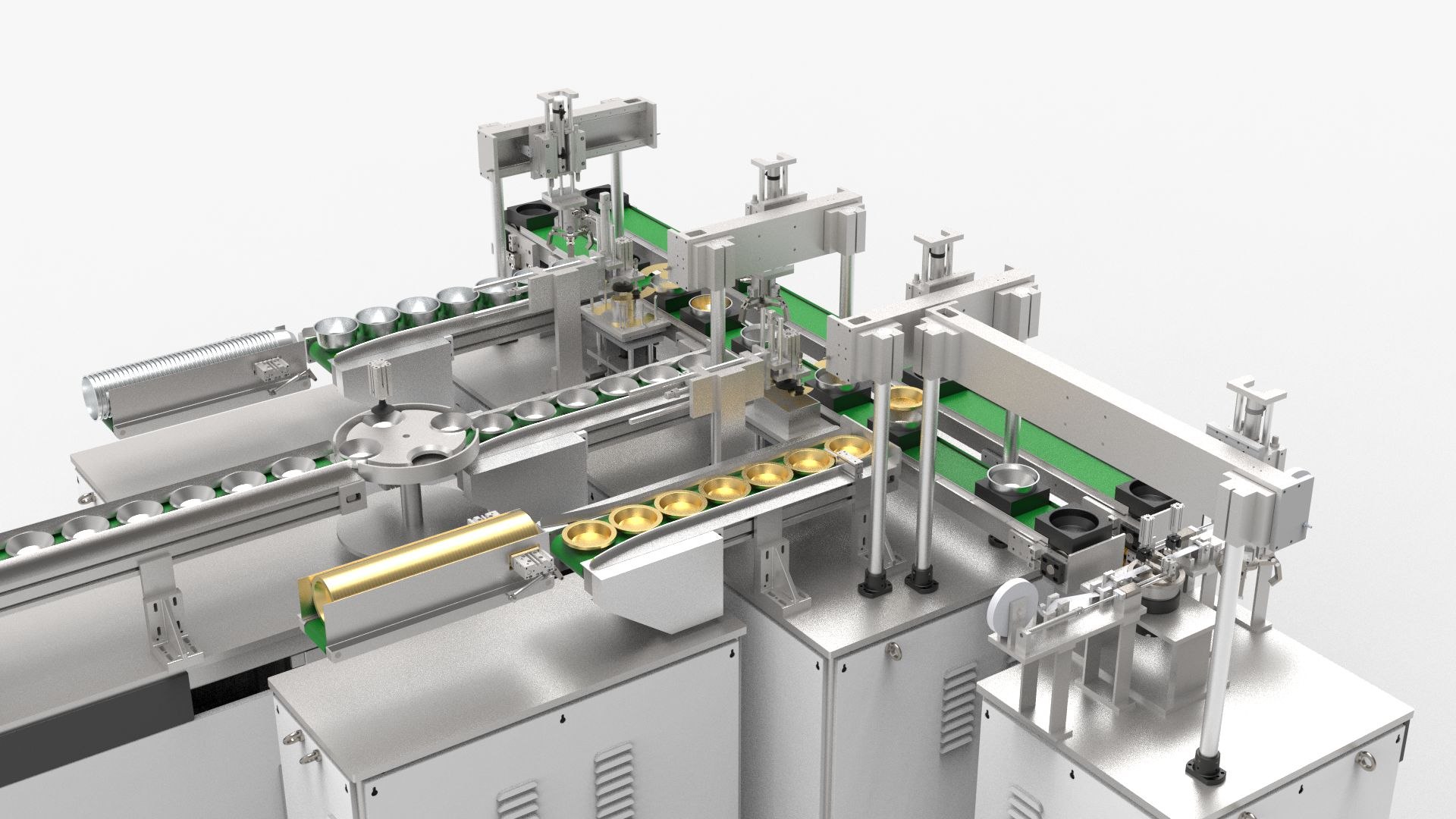 Aluminum Tin Foil Cup Forming Packaging Production Line 3D Model ...