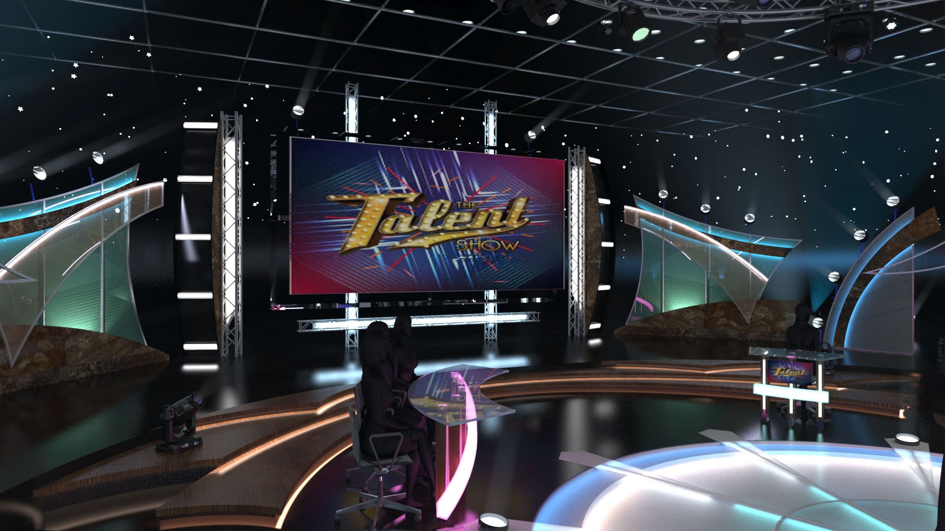 Virtual TV Studio Entertainment Set 2 3D - TurboSquid 1987884