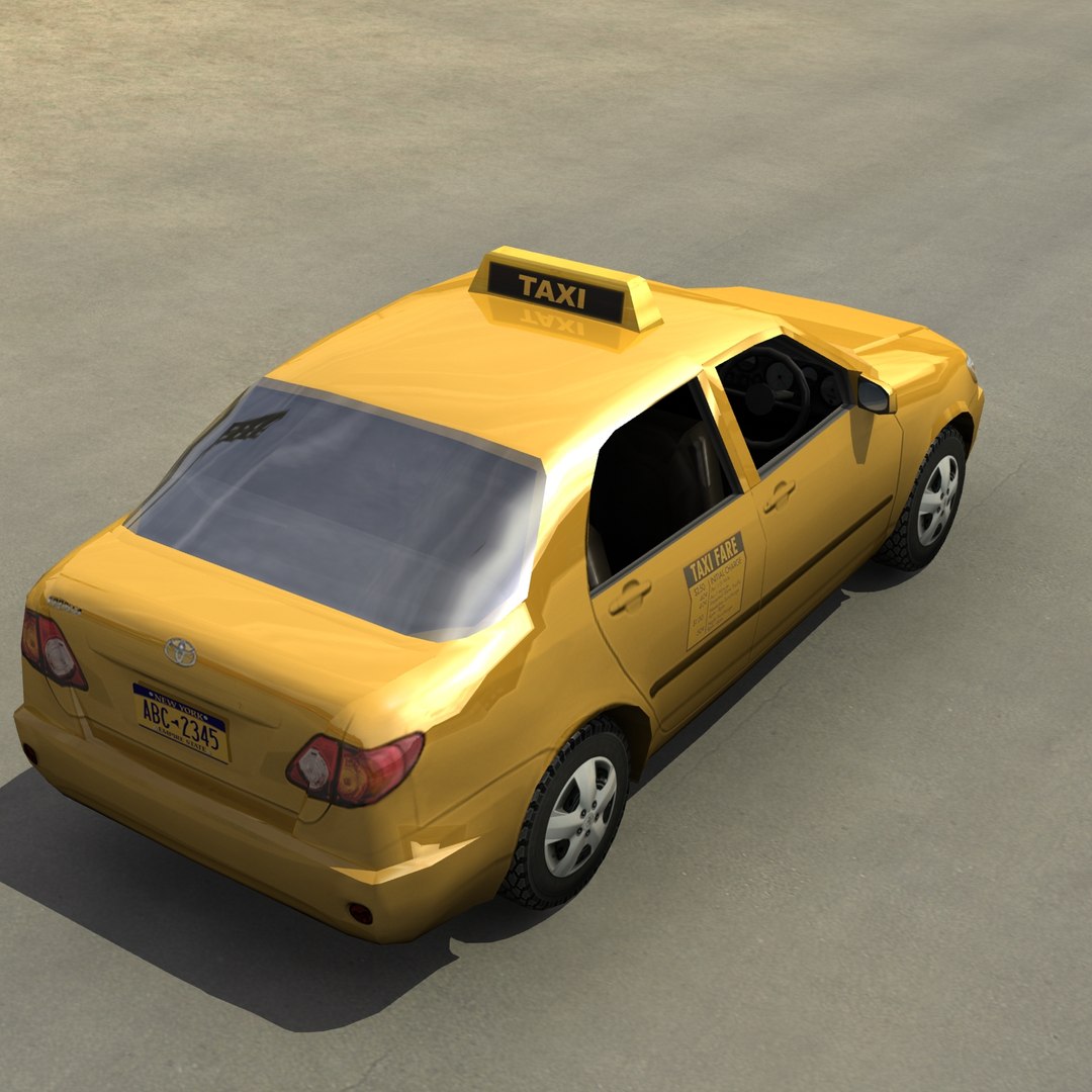 Toyota Corolla Taxi Cab 3d Model