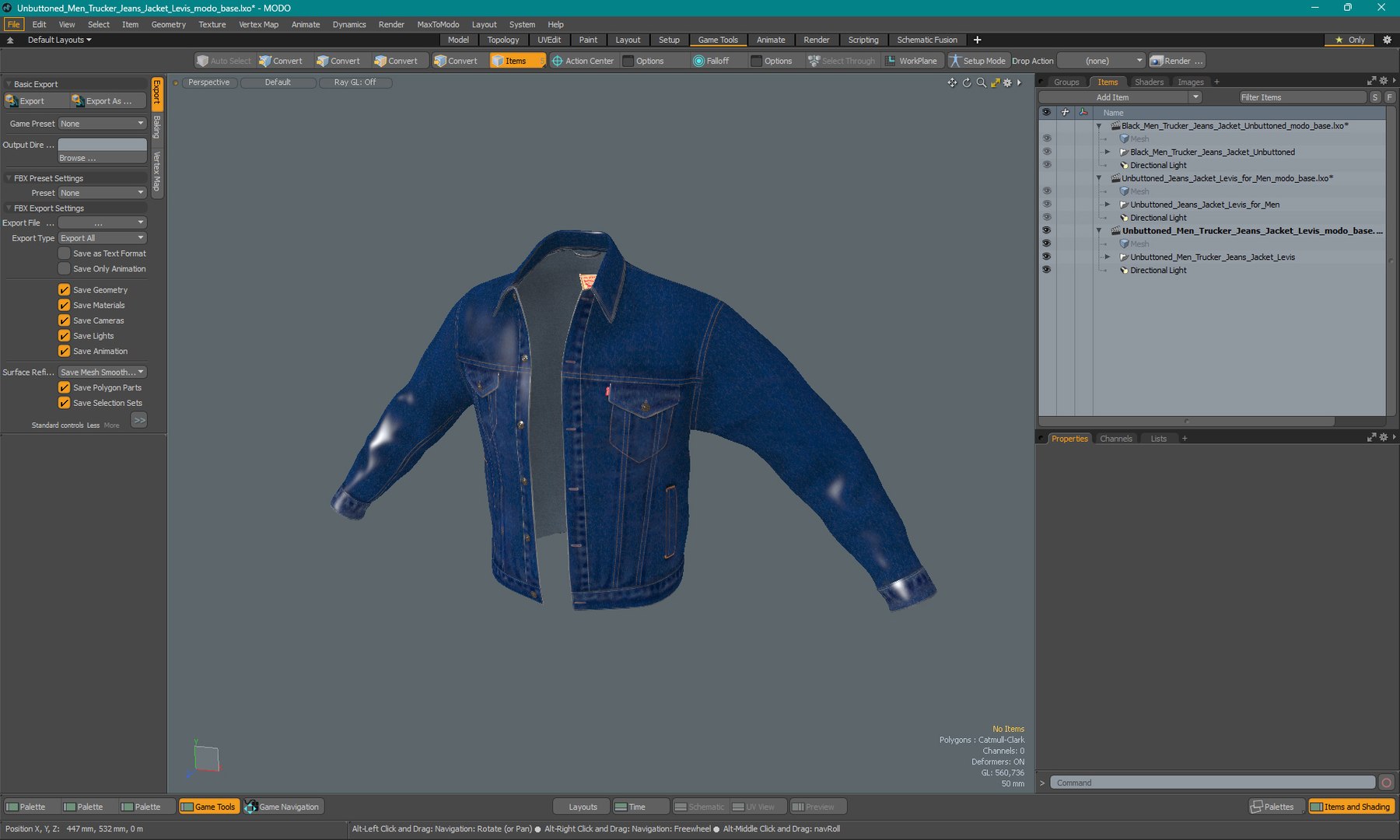 3D Model Unbuttoned Men Trucker Jeans Jacket Levis - TurboSquid 2392357