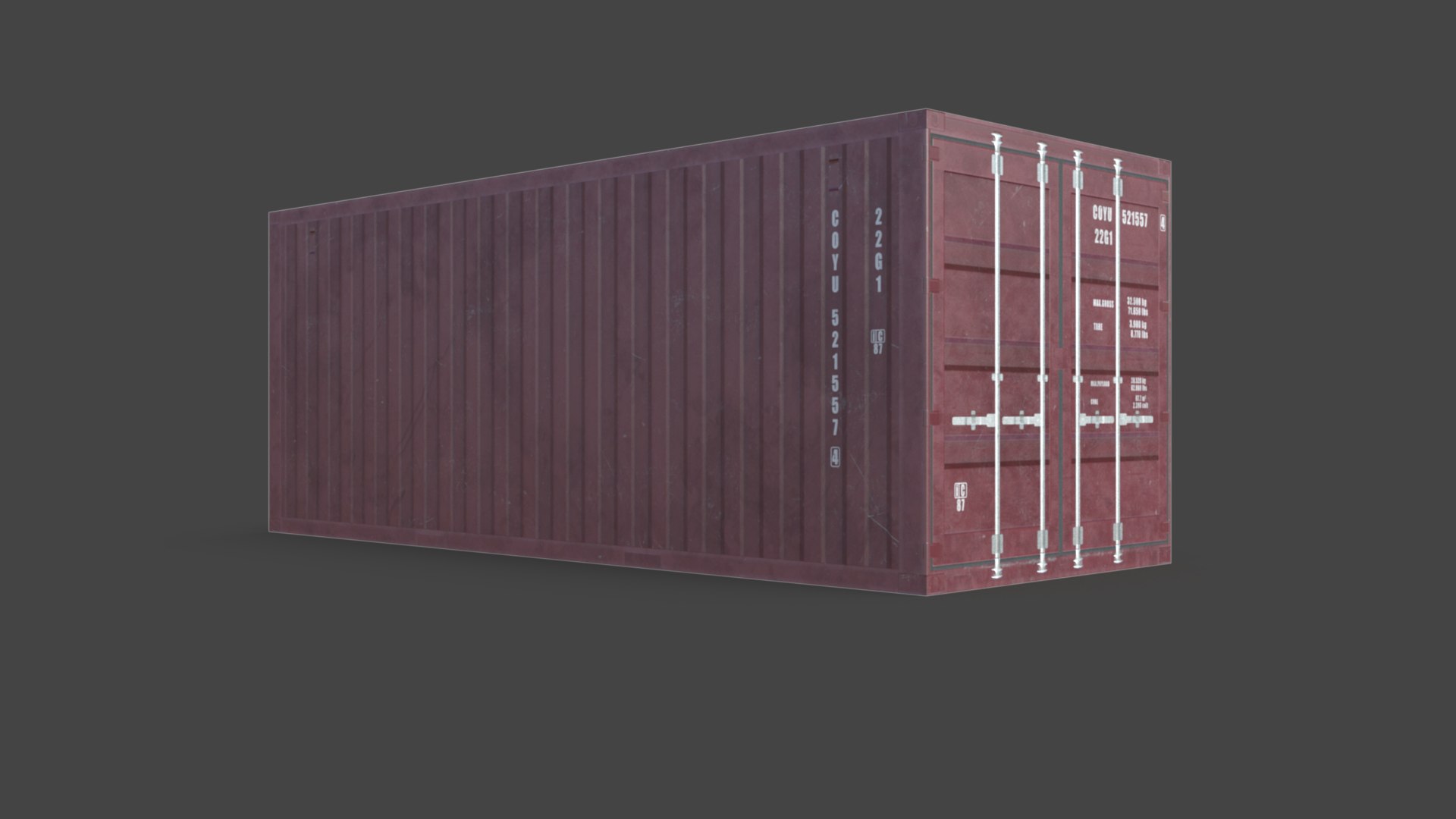 Container 20 ft ISO Low Poly model 3D model - TurboSquid 2143538