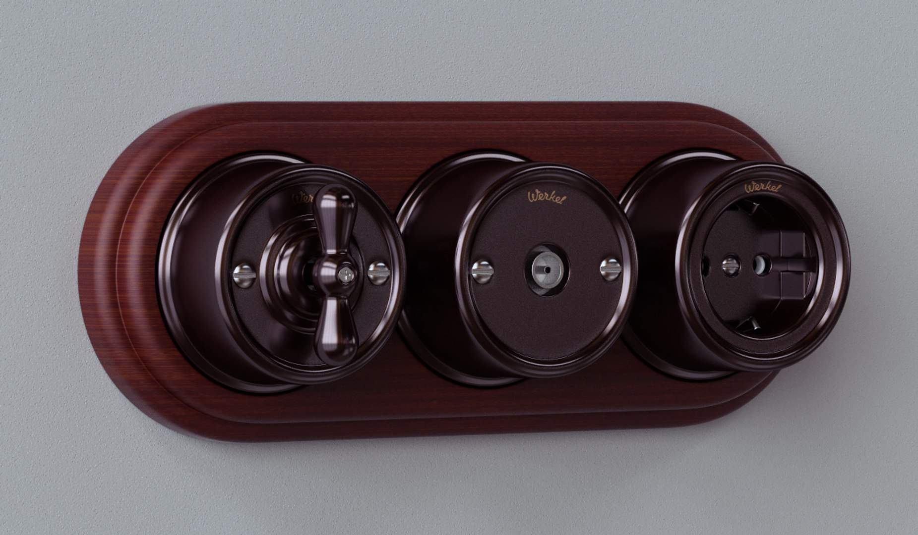 Ceramic retro switch socket 3D model - TurboSquid 1211717