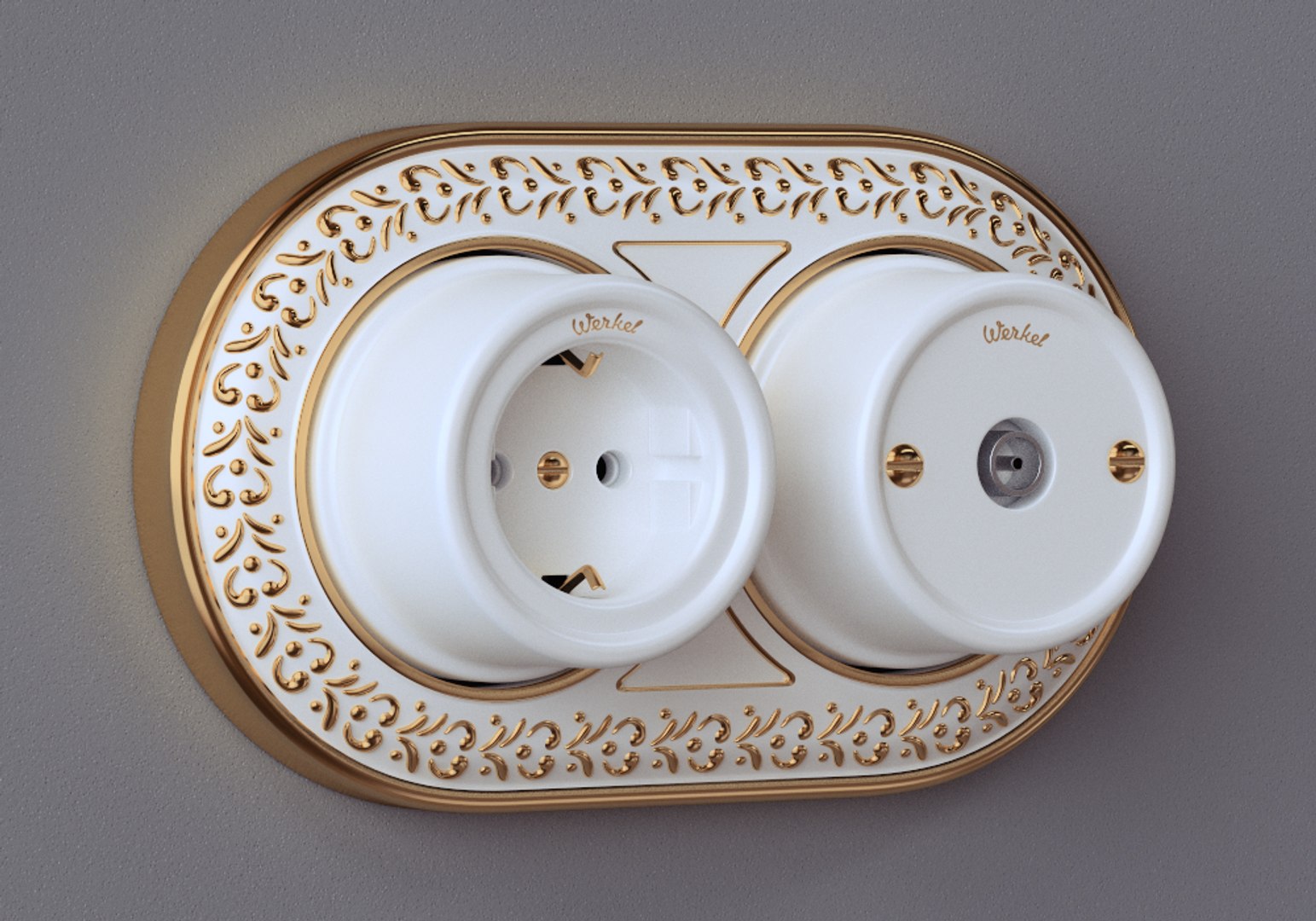 Ceramic retro switch socket 3D model - TurboSquid 1211717