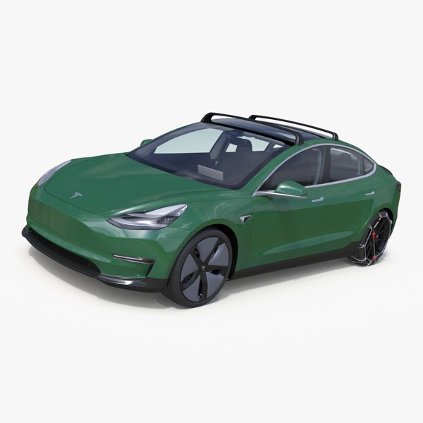 휠과 루프 액세서리가 포함된 Tesla Model 3 3D 모델 - TurboSquid 2323100