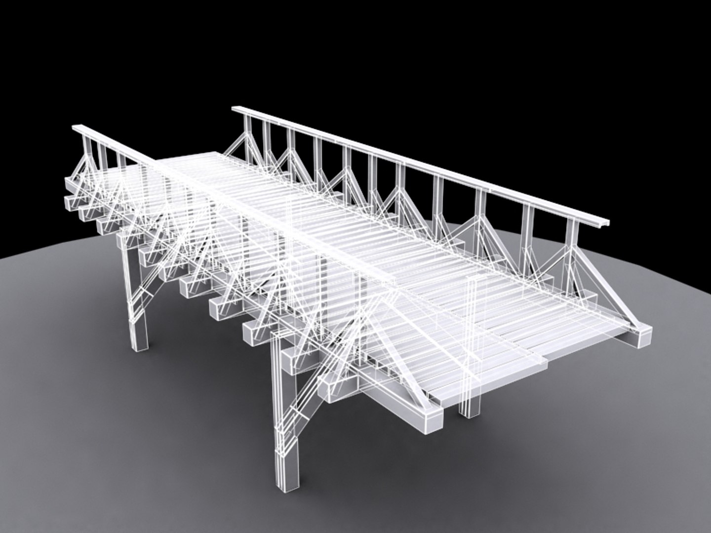 Wooden Bridge 3d Model