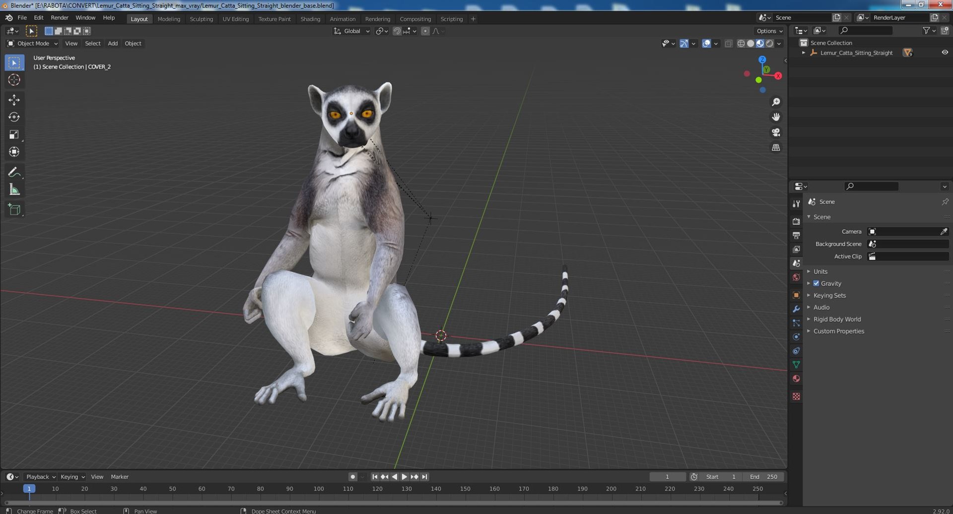 Lemur Catta Sitting Straight 3D Model - TurboSquid 2197050