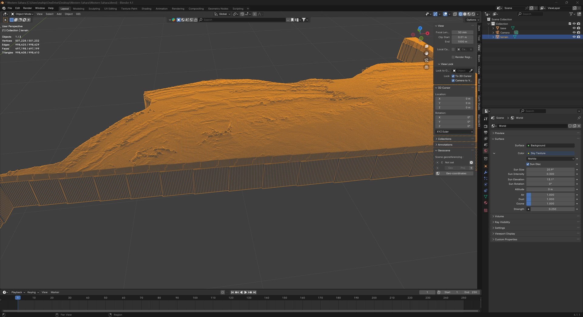 3D Western Sahara Terrain Map - TurboSquid 2337650
