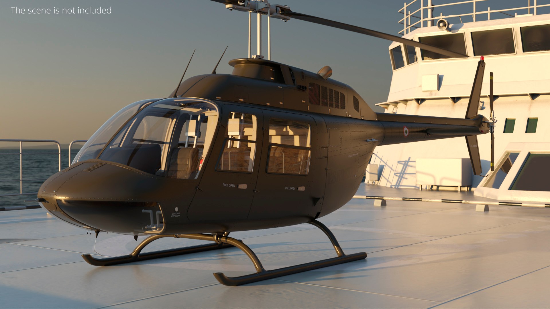 3D Bell 206 JetRanger Helicopter Italian Army Green Rigged For Maya ...