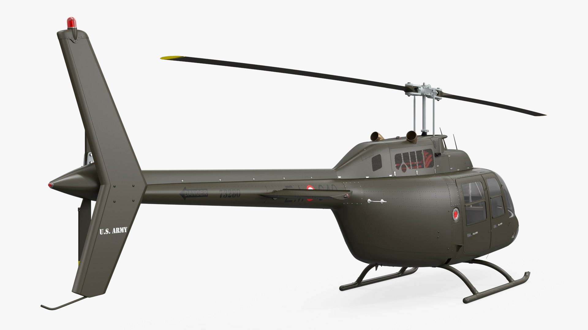 3D Bell 206 JetRanger Helicopter Italian Army Green Rigged For Maya ...