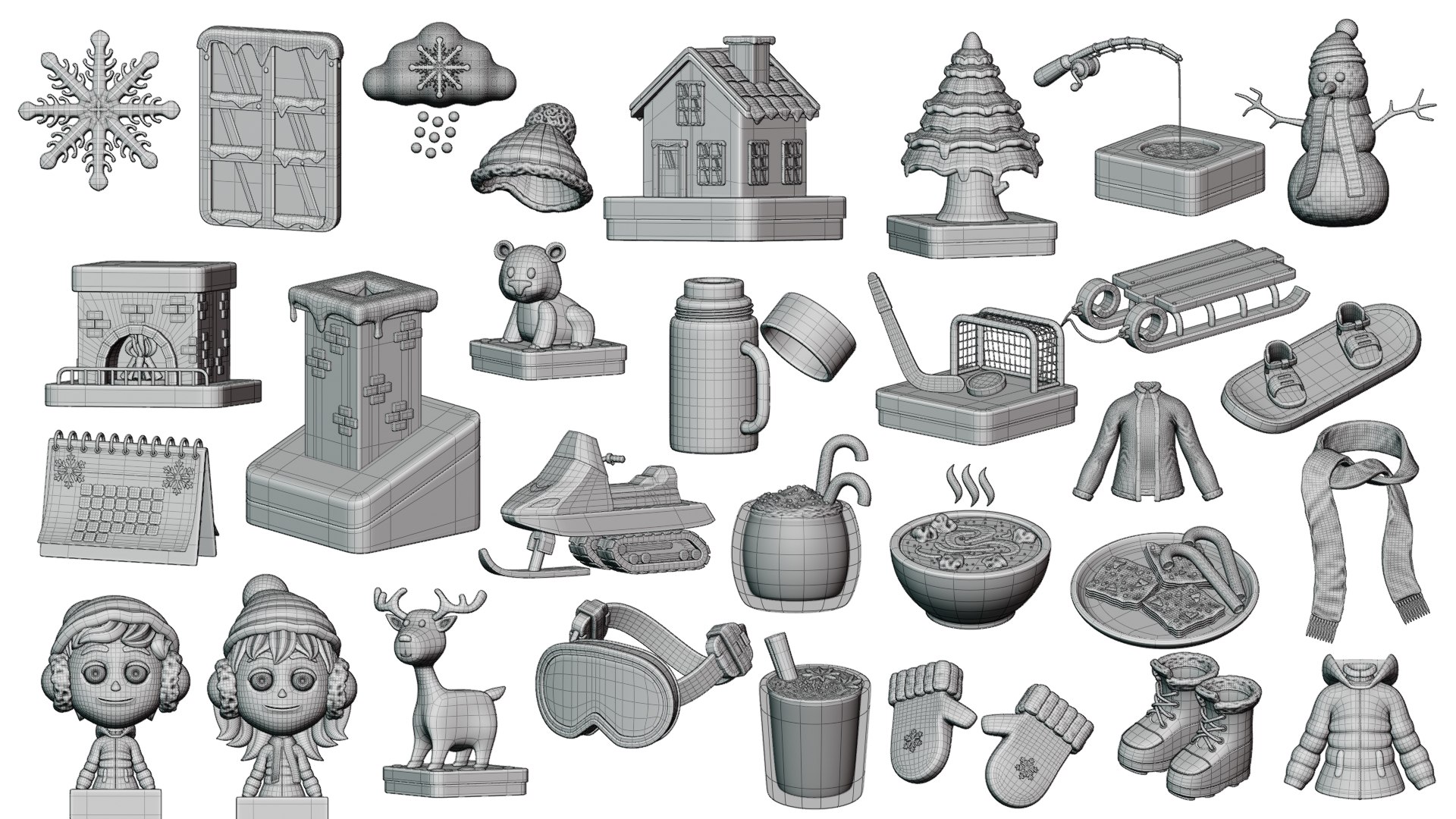 3D Winter Season 3D Collection - TurboSquid 2302865