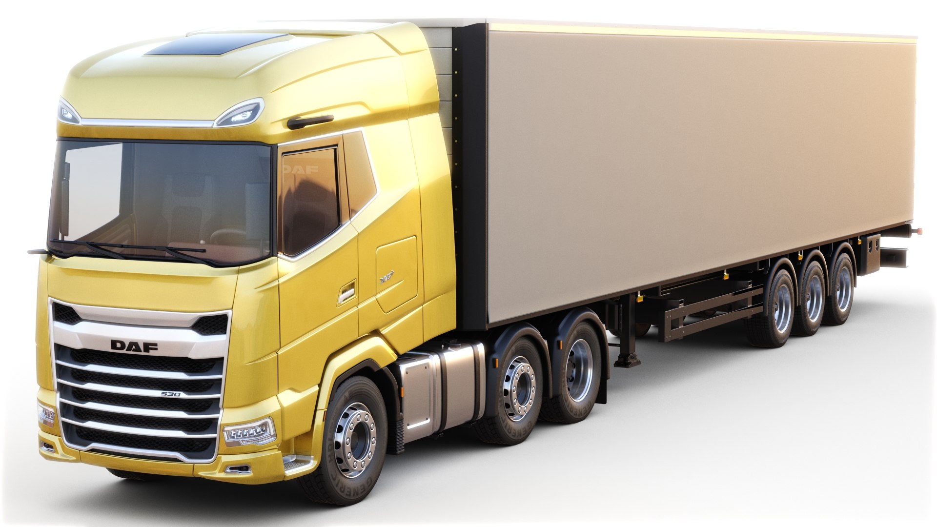 DAF XG semi truck with trailer 3D - TurboSquid 2130854