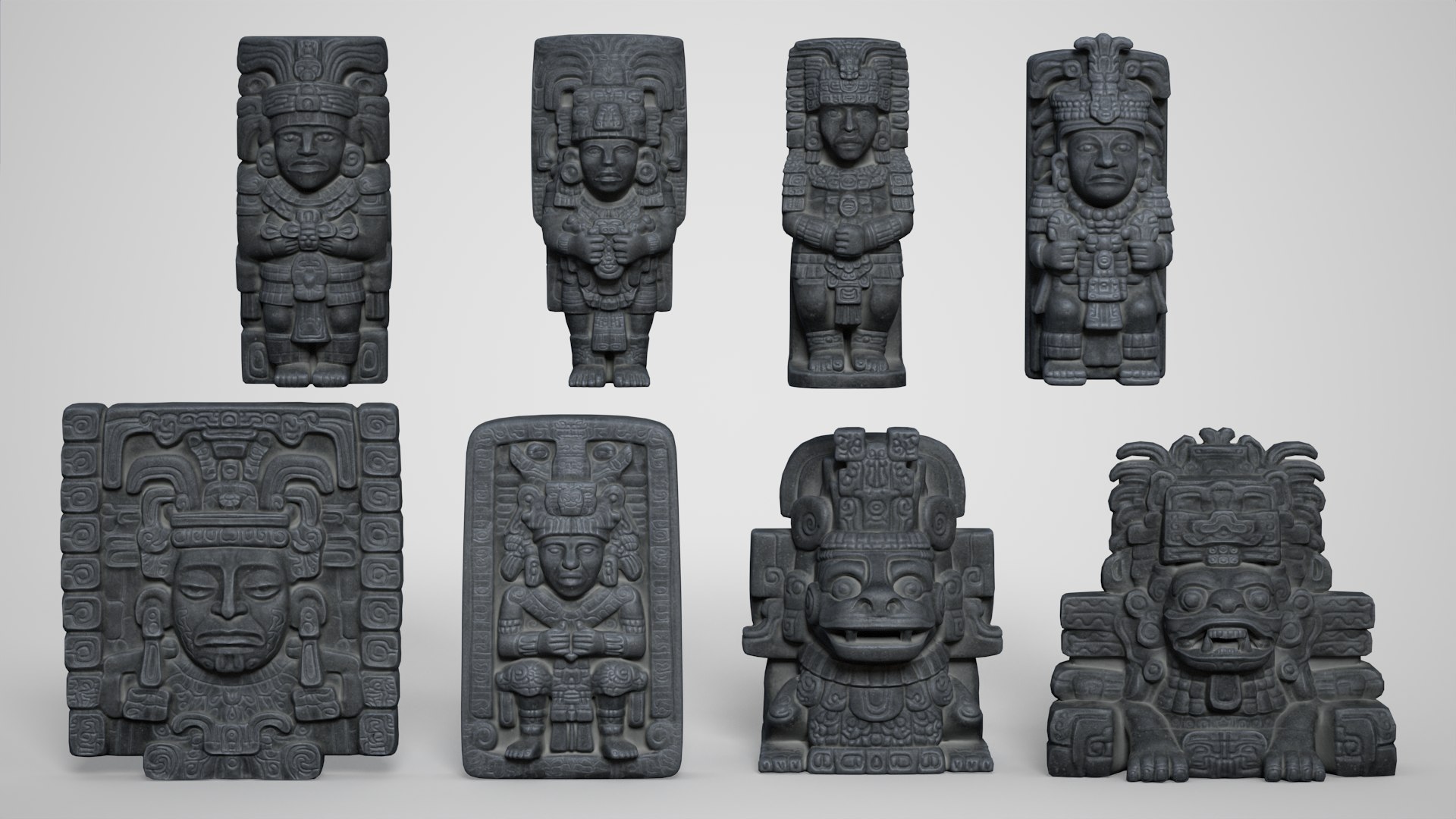 8 Mayan Statues - 241210 Model - TurboSquid 2322730