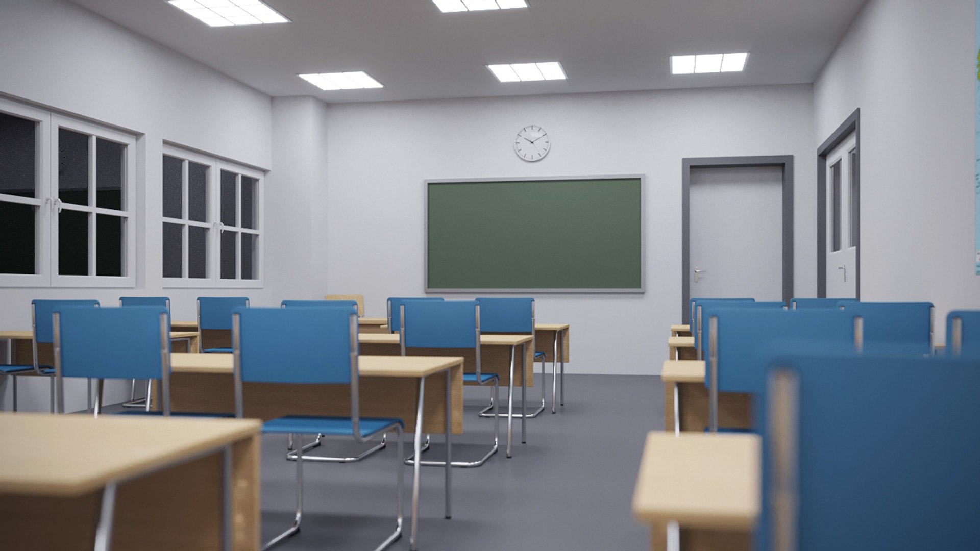 3d Realistic Classroom Model