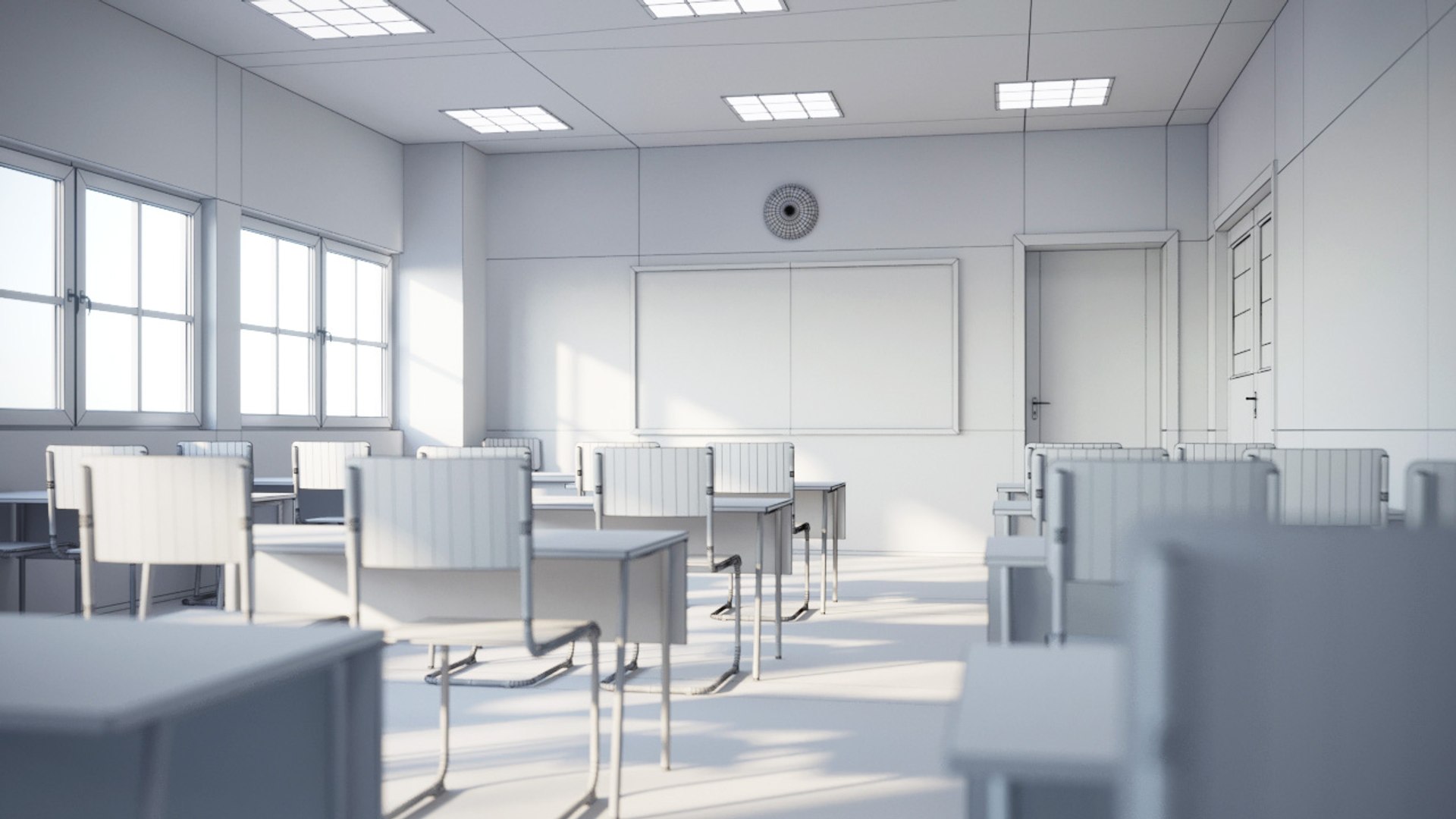 3d Realistic Classroom Model