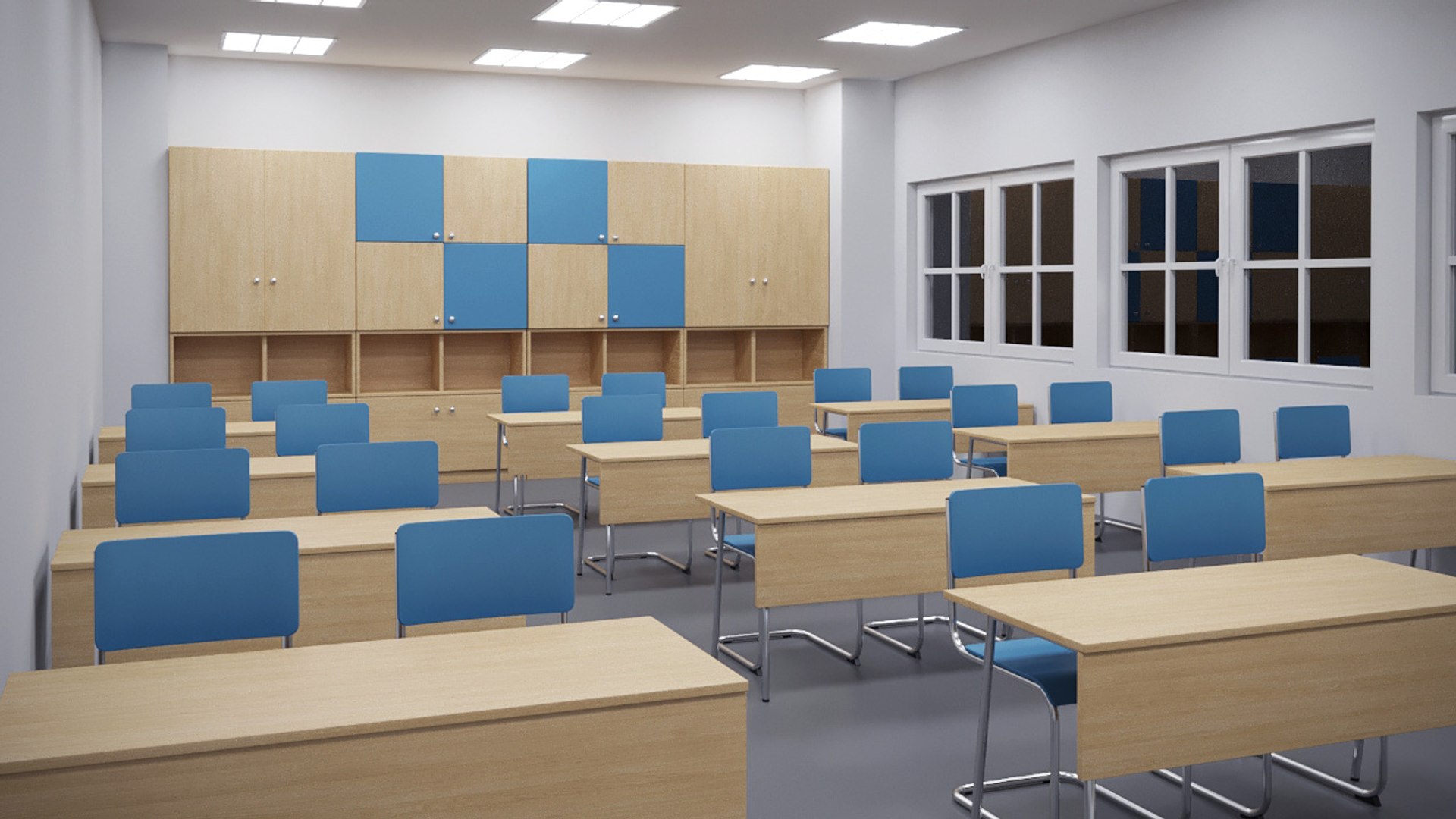 3d Realistic Classroom Model
