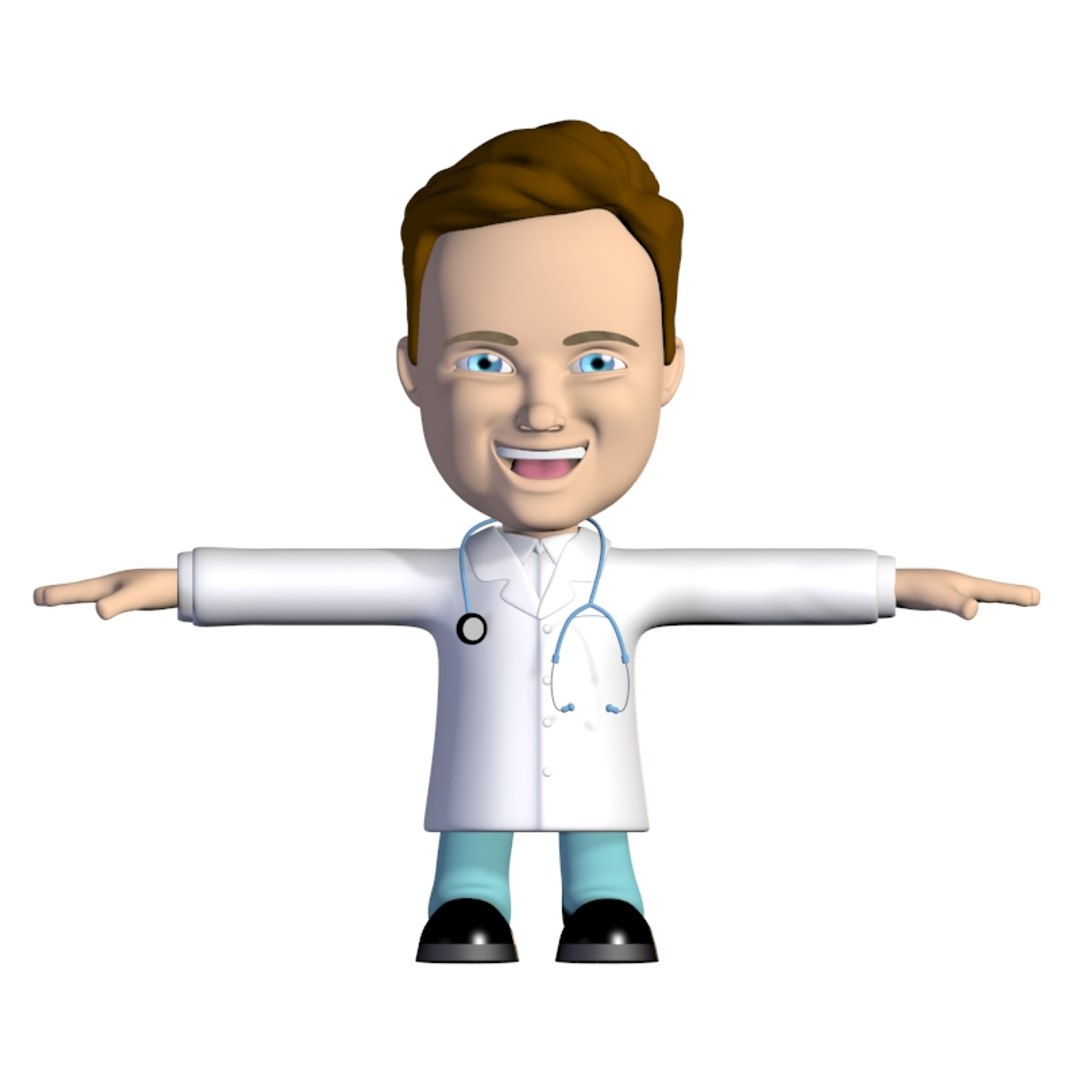 Dr Doctor Cute Cartoon 3D Model - TurboSquid 1464977