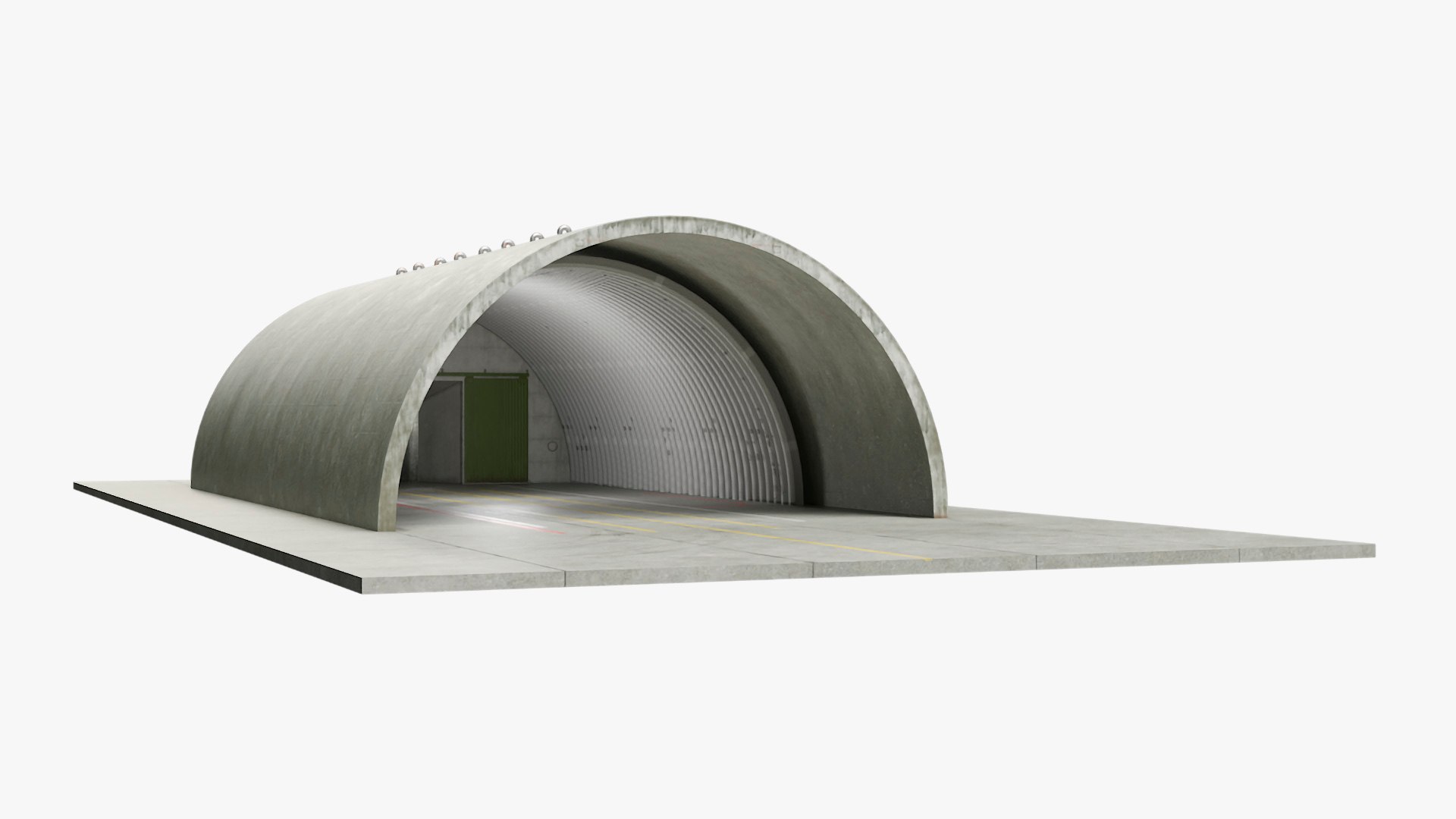 Empty Concrete Fighter Jet Hangar 3D Model - TurboSquid 2342483