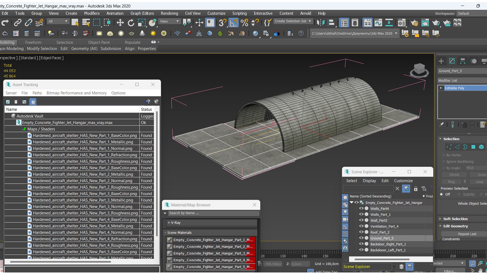 Empty Concrete Fighter Jet Hangar 3D Model - TurboSquid 2342483