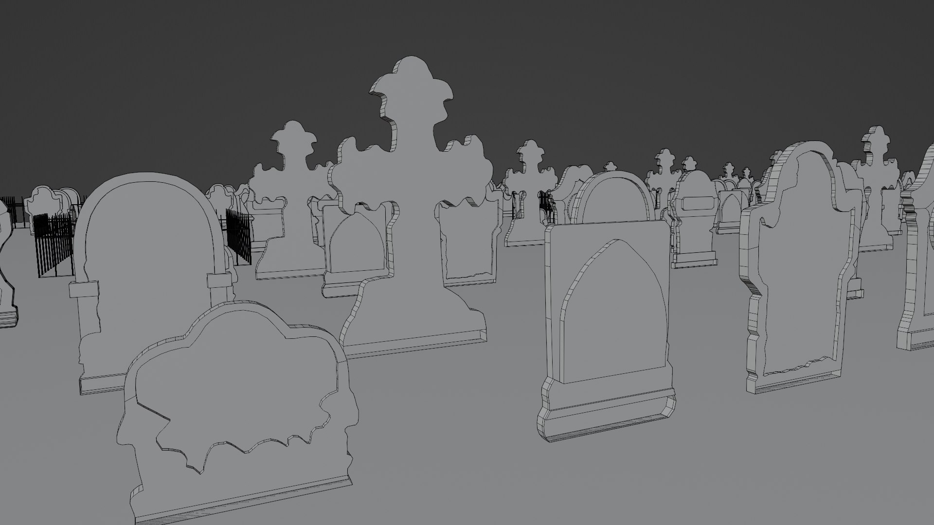3D Cemetery Model - TurboSquid 2130220