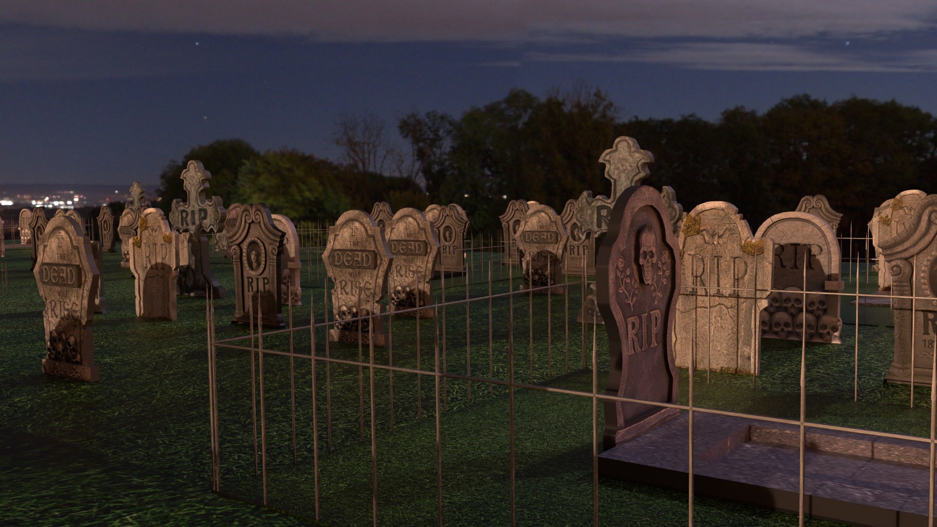 3D Cemetery Model - TurboSquid 2130220