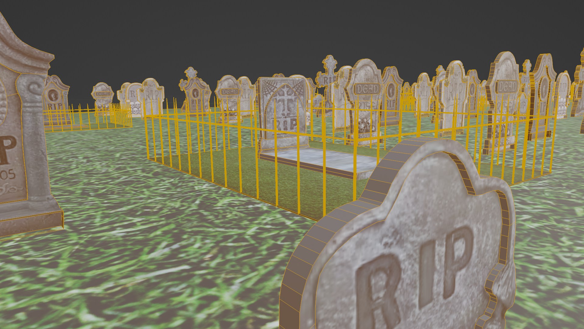 3D Cemetery Model - TurboSquid 2130220