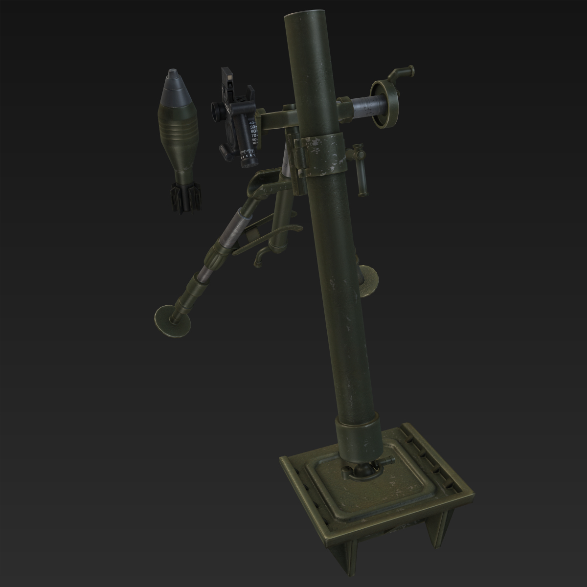 m2 mortar 3d model