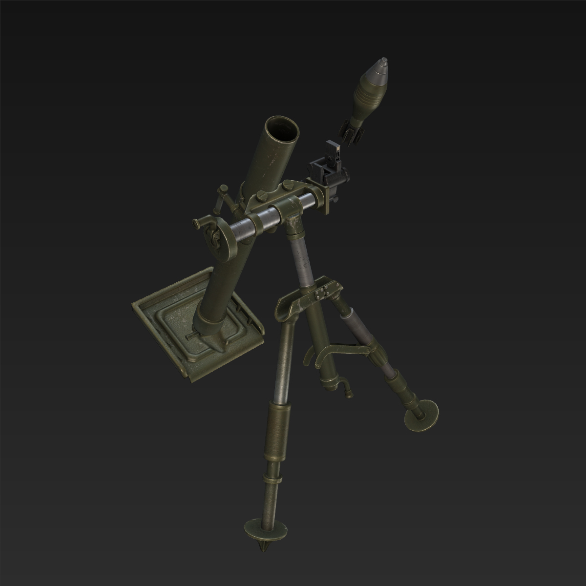 m2 mortar 3d model