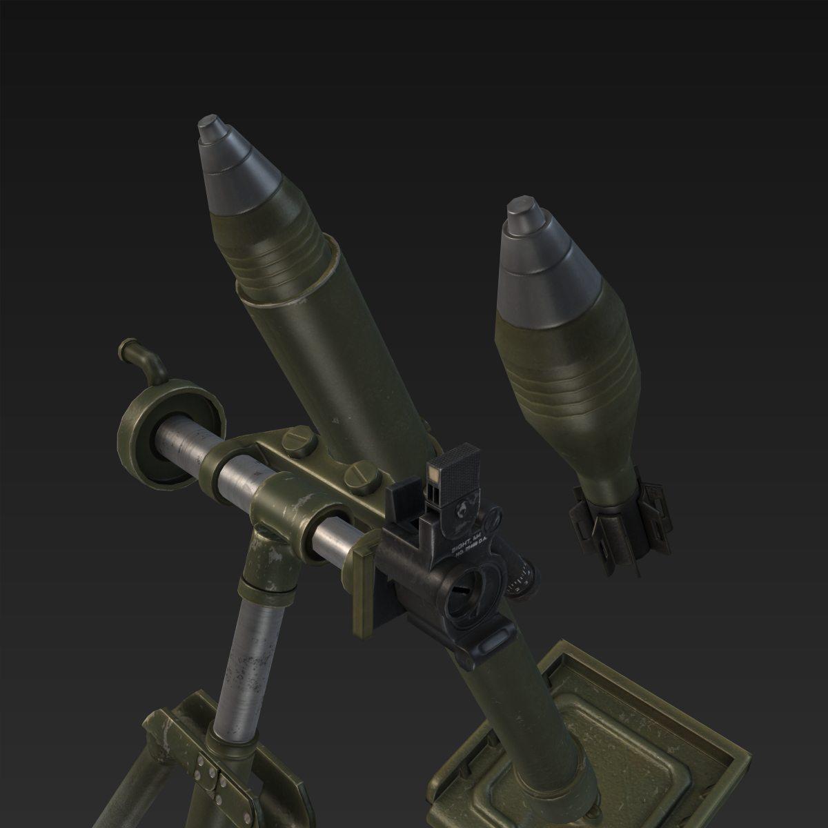 m2 mortar 3d model