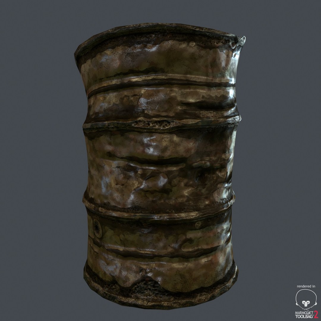damaged barrel 3d ma