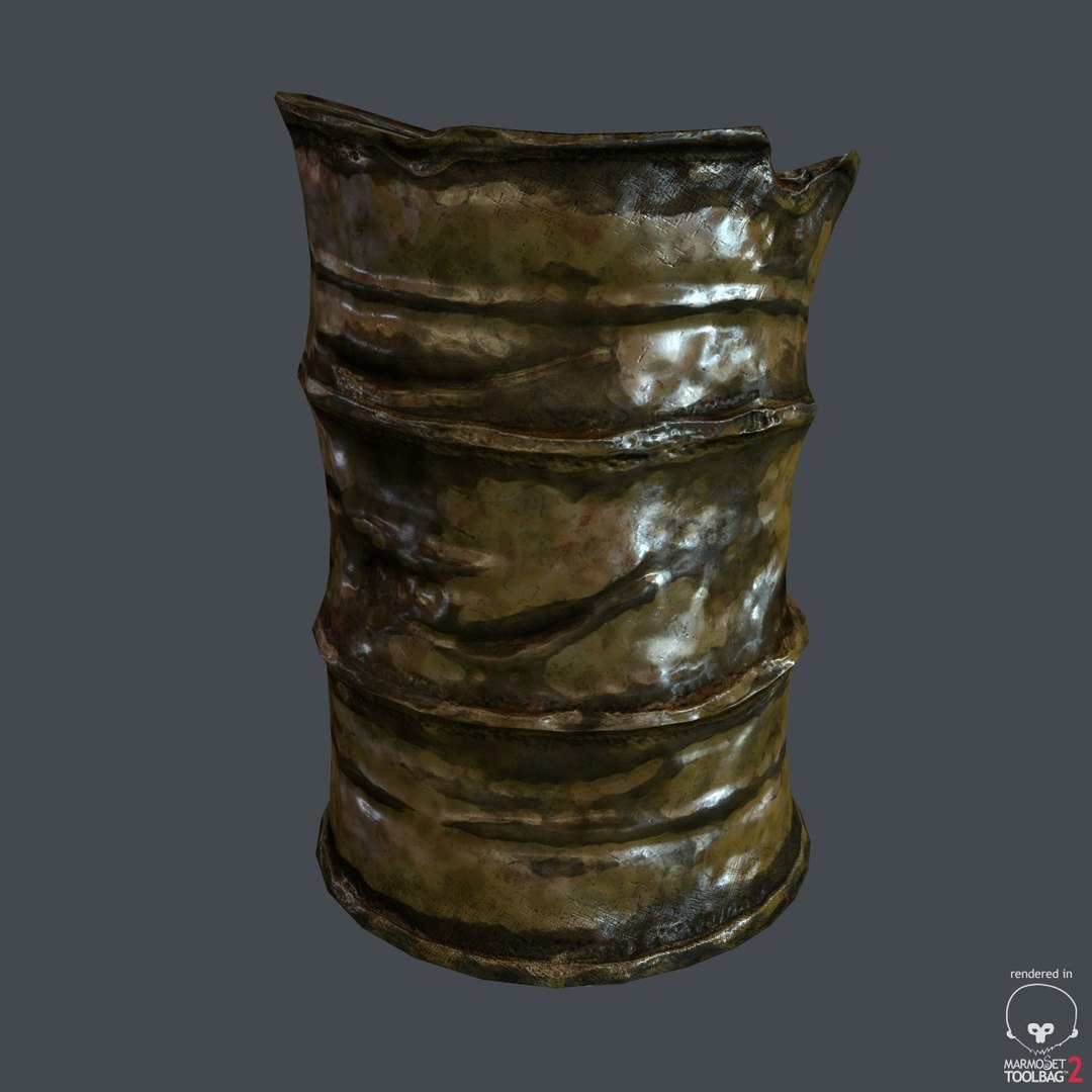 damaged barrel 3d ma