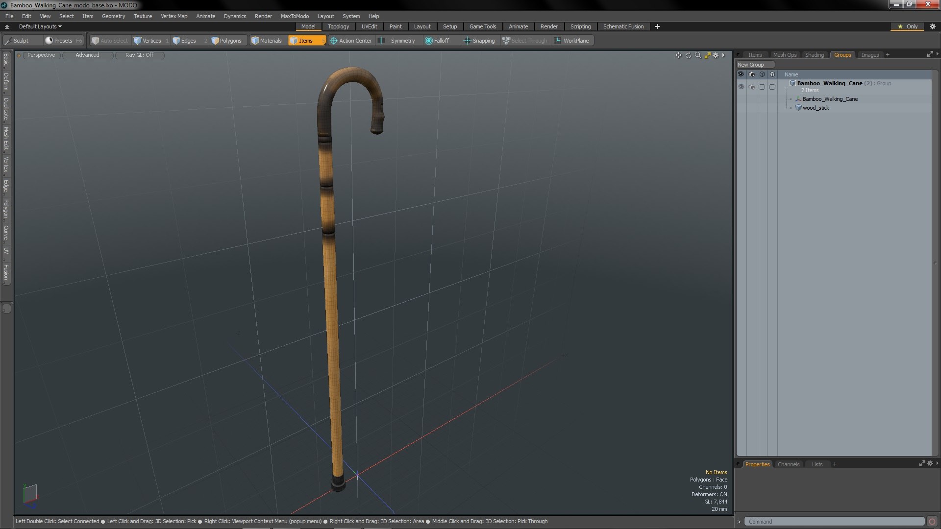 Bamboo Walking Cane 3D Model - TurboSquid 2112748