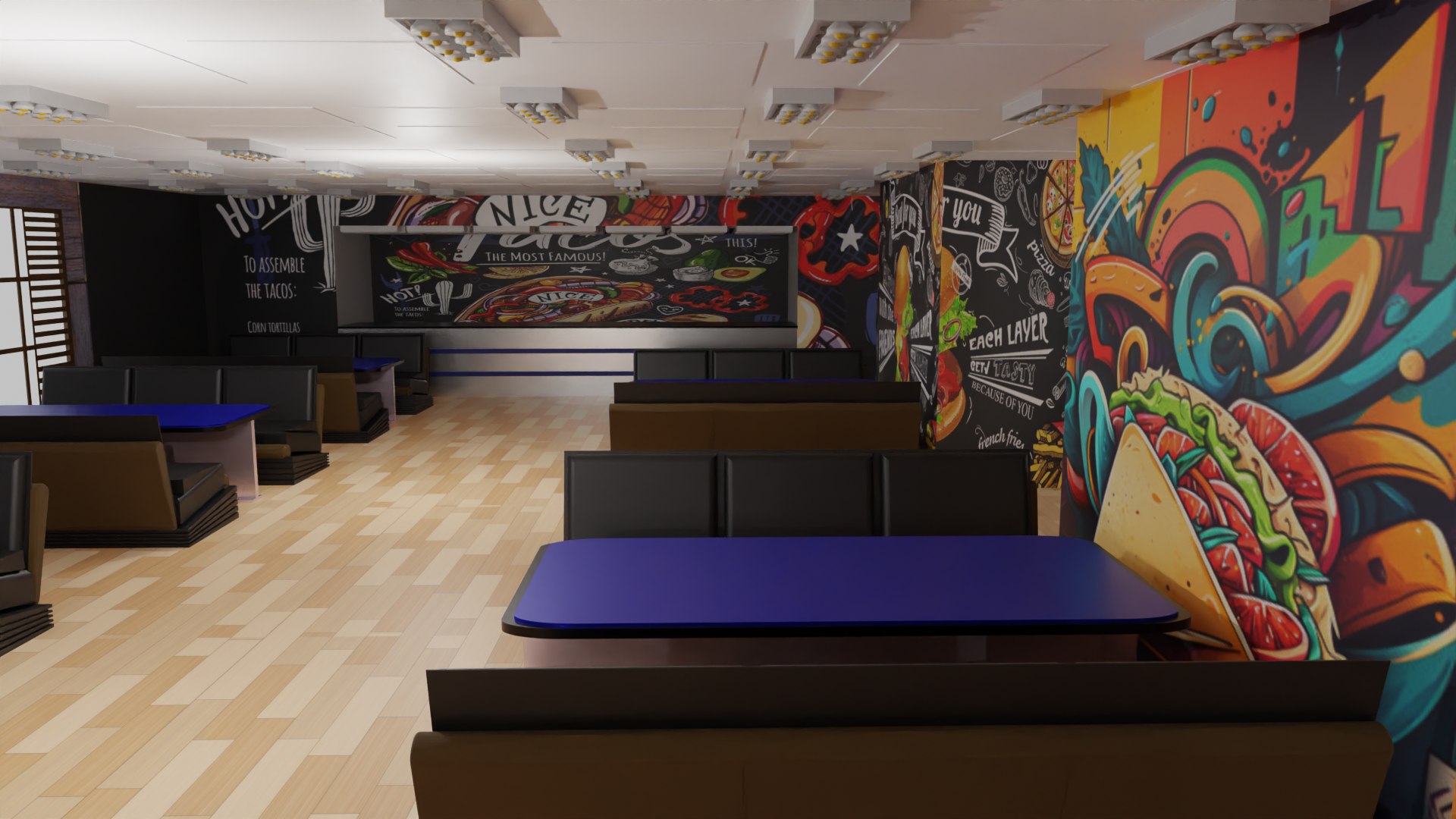 3D fast food interior model - TurboSquid 2178808