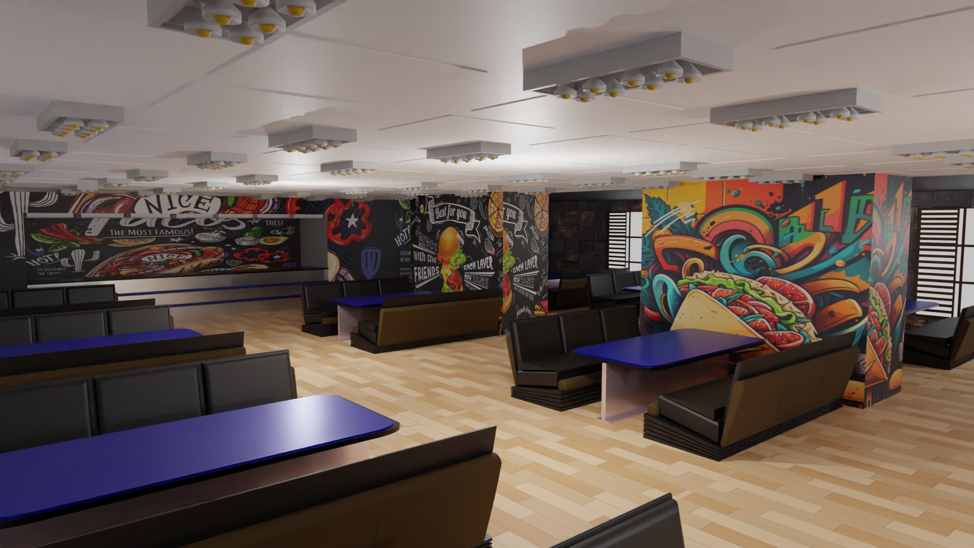 3D Fast Food Interior Model - TurboSquid 2178808